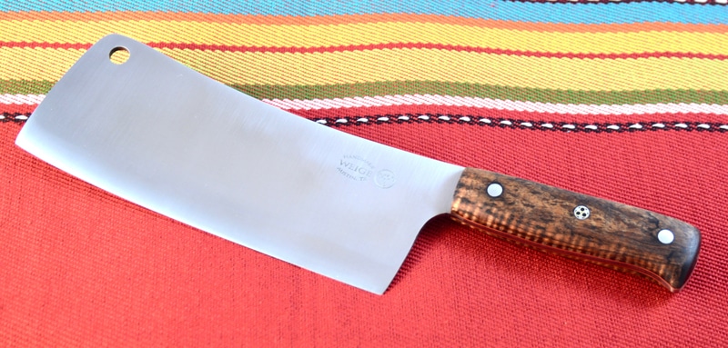 Custom cleaver in Hawaiian koa wood w/ stainless pins. 154cm stainless ...